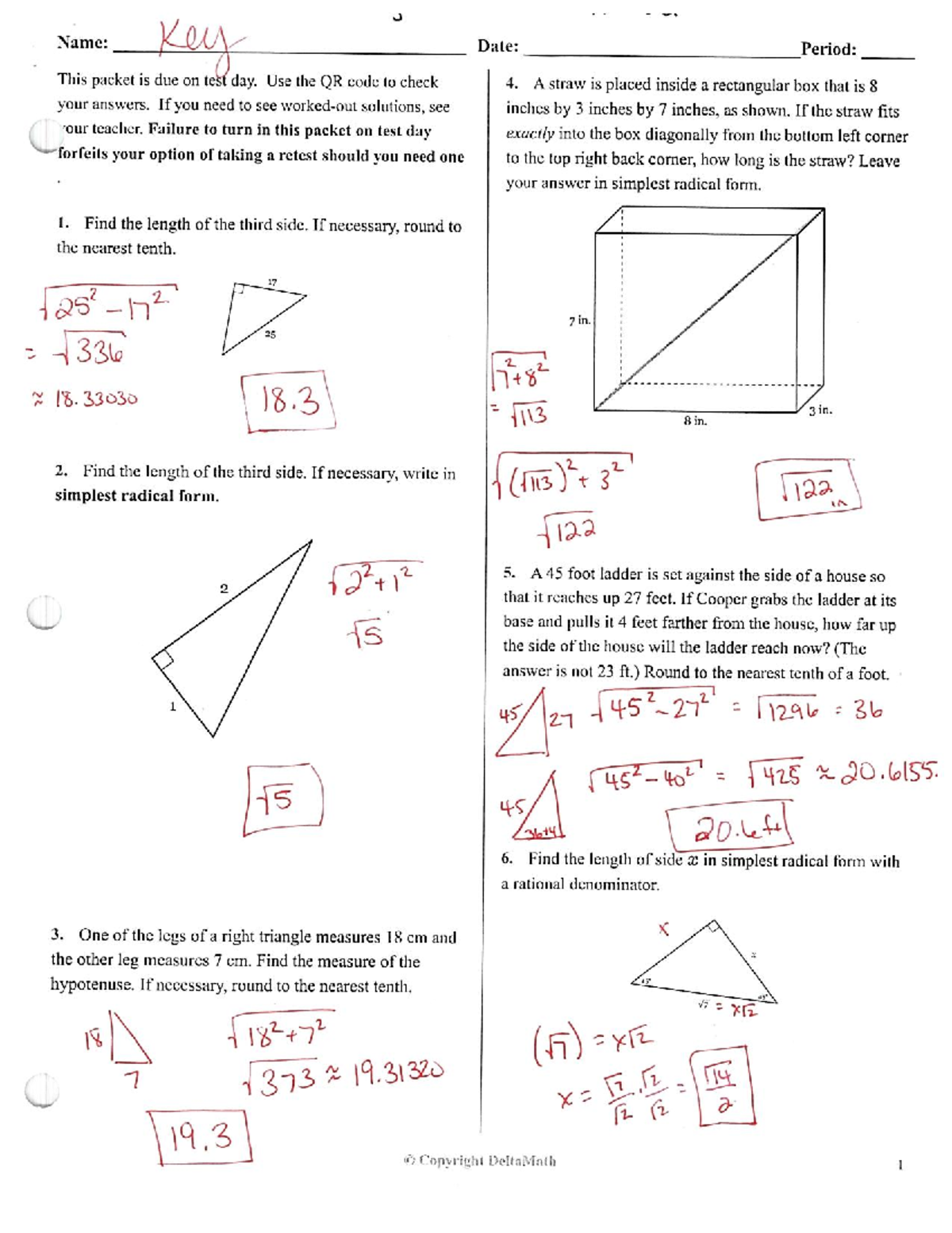 Geometry+Review+Homework+Packet-KEY - Studocu