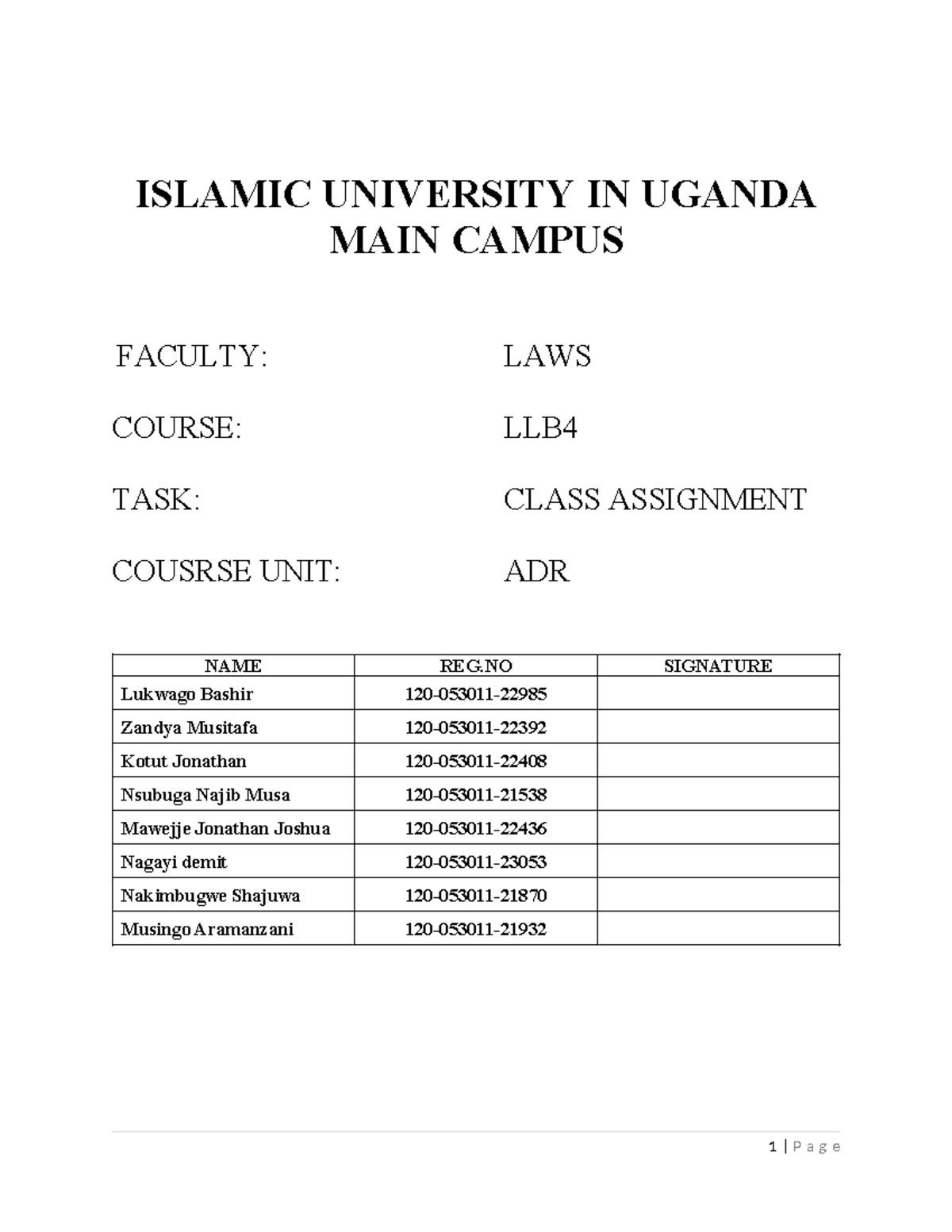 Group 9 ADR presentation - ISLAMIC UNIVERSITY IN UGANDA MAIN CAMPUS ...
