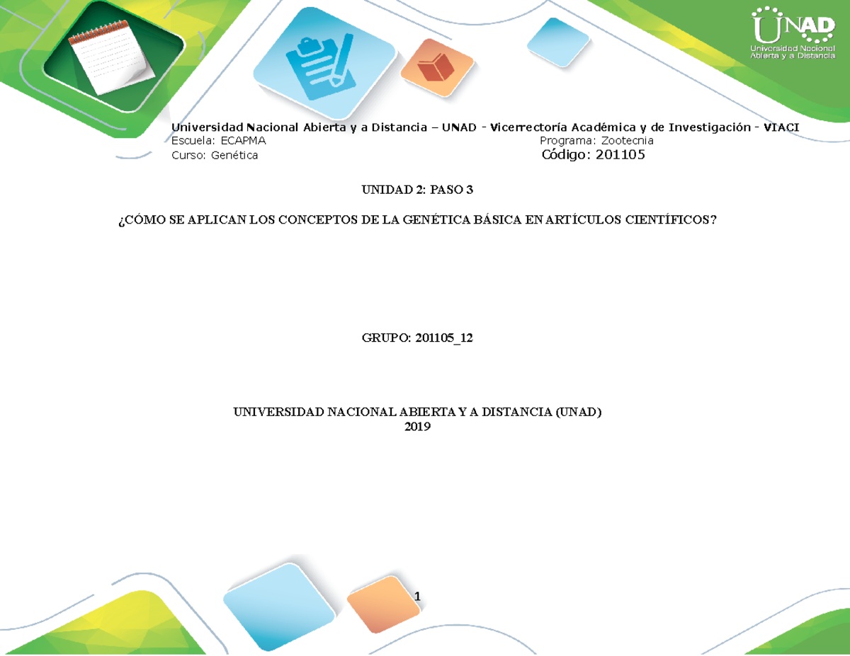 Paso3 Genética - UNIDAD 2: PASO 3 ¿CÓMO SE APLICAN LOS CONCEPTOS DE LA ...