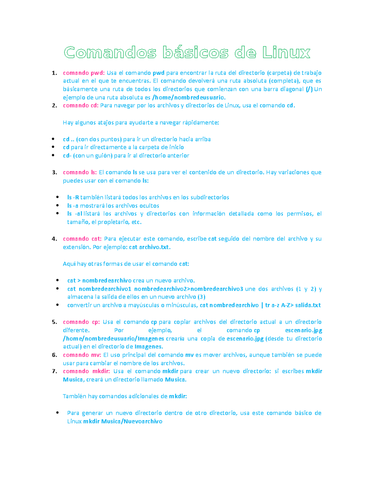 Comandos básicos de Linux - comando pwd: Usa el comando pwd para encontrar la ruta del ...
