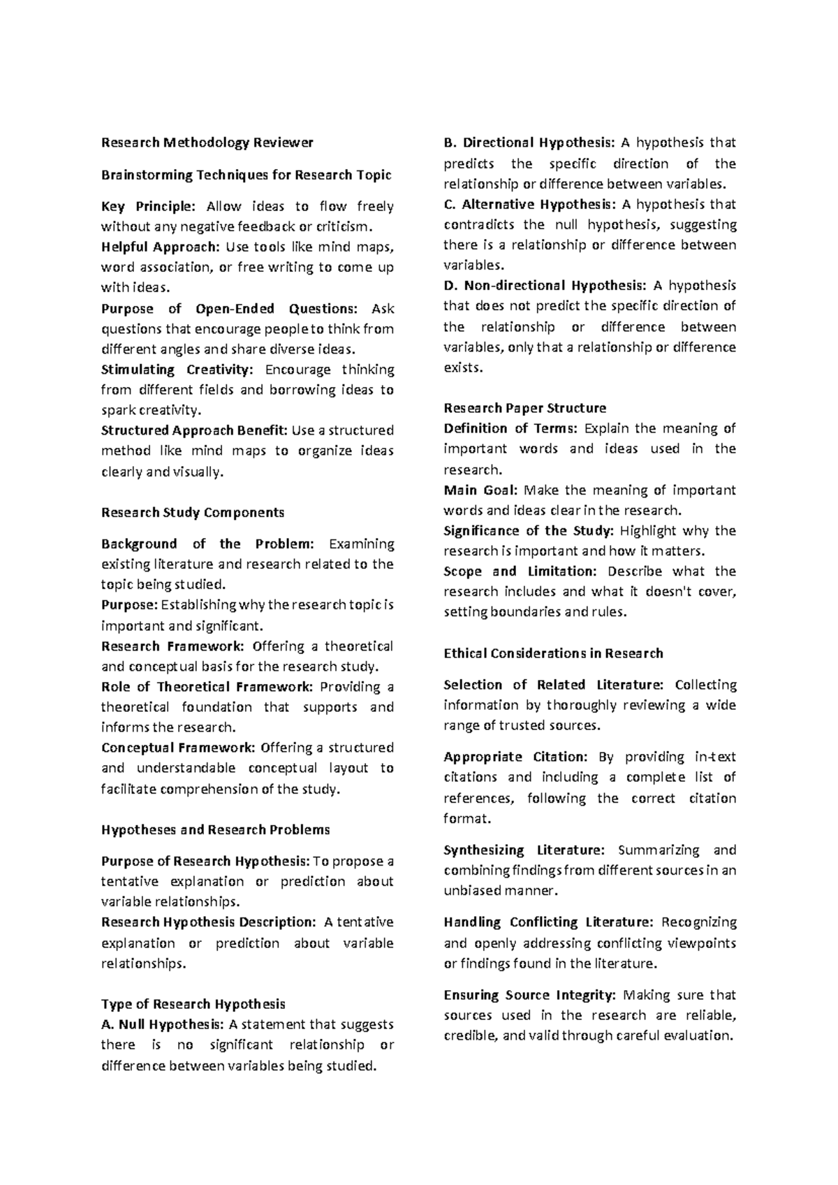 III- Reviewer-1ST- Summative-EXAM - Research Methodology Reviewer ...