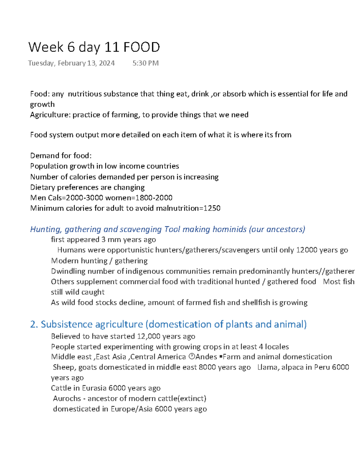 Week 6 day 11 FOOD - day 11 notes about food and its impact / effects ...