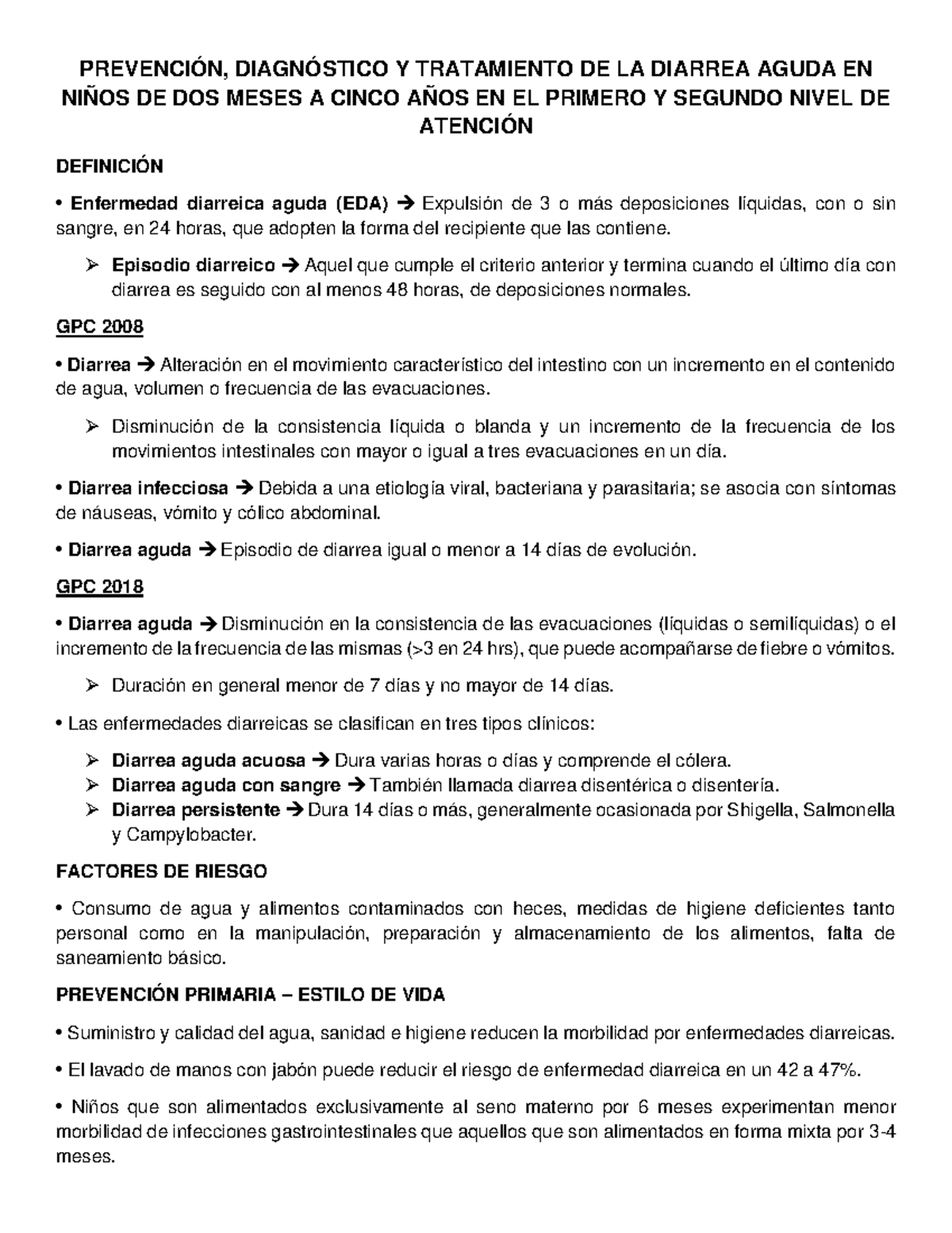 Diarreas - GPC - PREVENCIÓN, DIAGNÓSTICO Y TRATAMIENTO DE LA DIARREA ...