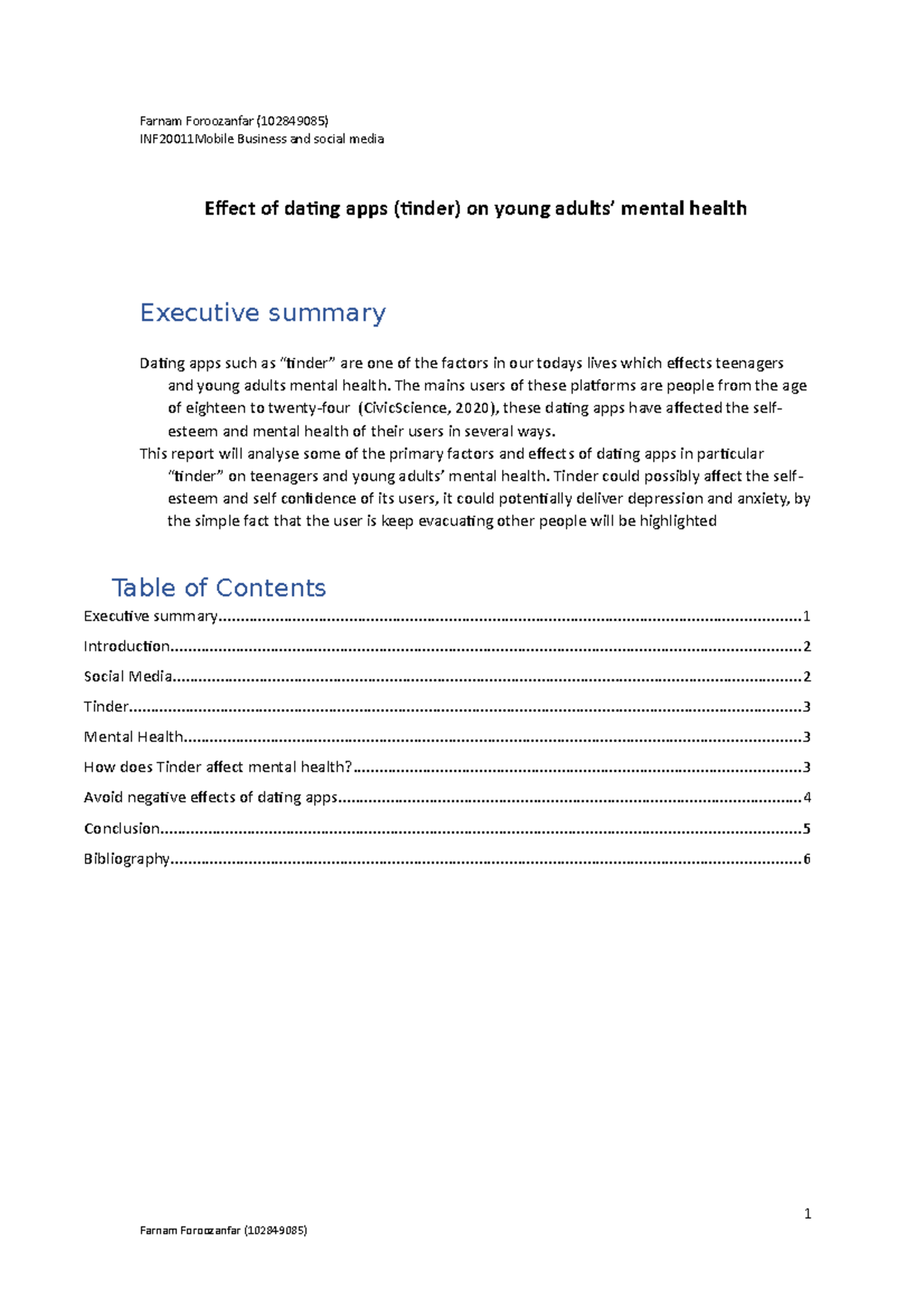 Farnam 102849085 - Lecture notes 1 - Farnam Foroozanfar (102849085 ...