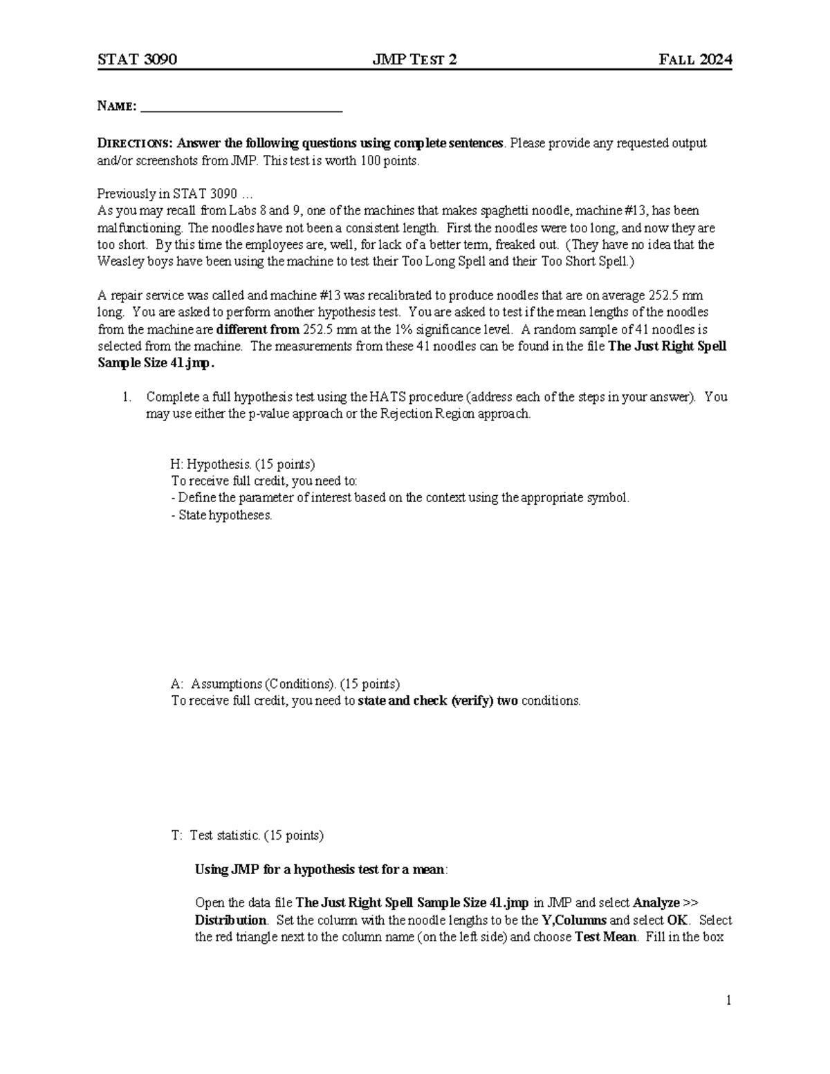 JMP Test 2 F24 - It was the JMP test. Haven't gotten the grade back yet ...