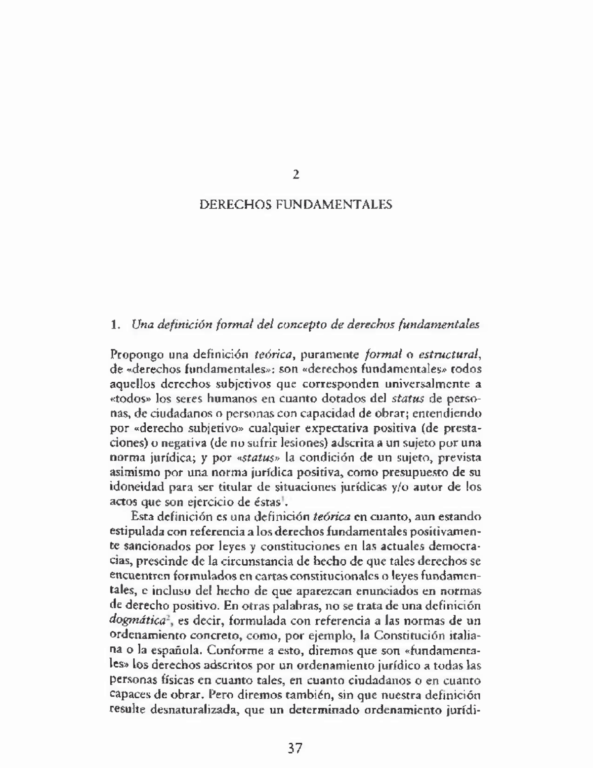 DDFF y Garantías (Ferrajoli) (pp 59-65) - 2 DERECHOS FUNDAMENTALES Una ...