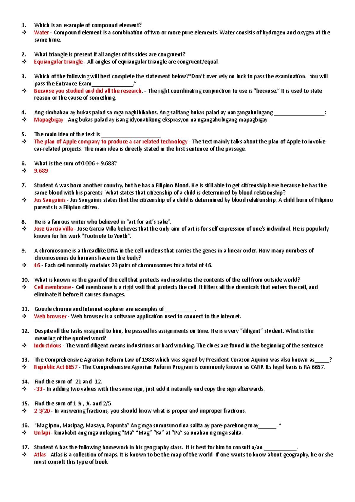 EXAM - Exam exam - Which is an example of compound element? Water ...