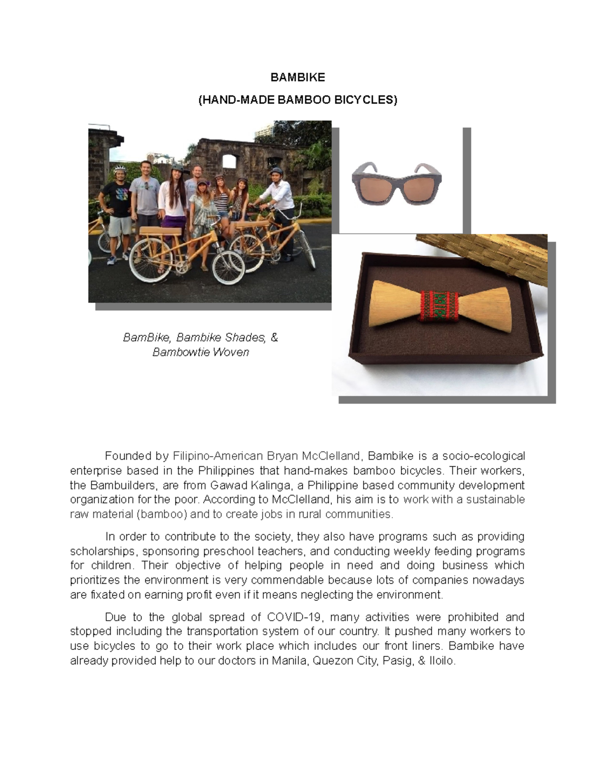 Bambike - BAM BIKE - BAMBIKE (HAND-MADE BAMBOO BICYCLES) Founded by ...