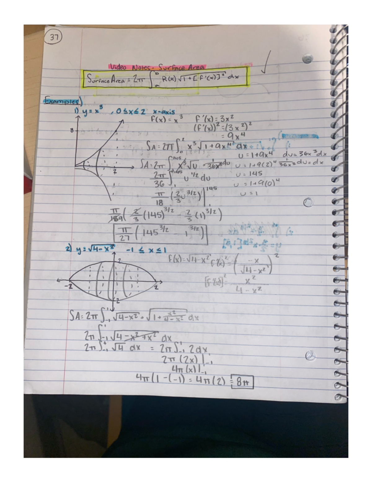 Calc 2-Surface Area - MATH 022 - Studocu