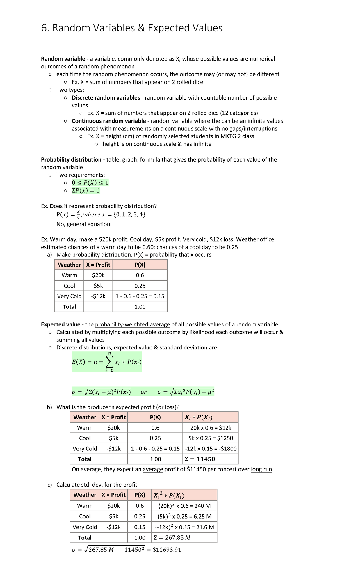 OMPT - Lec 6 - Instructor: Neilu Rishi - Random variable - a variable, commonly denoted as X ...