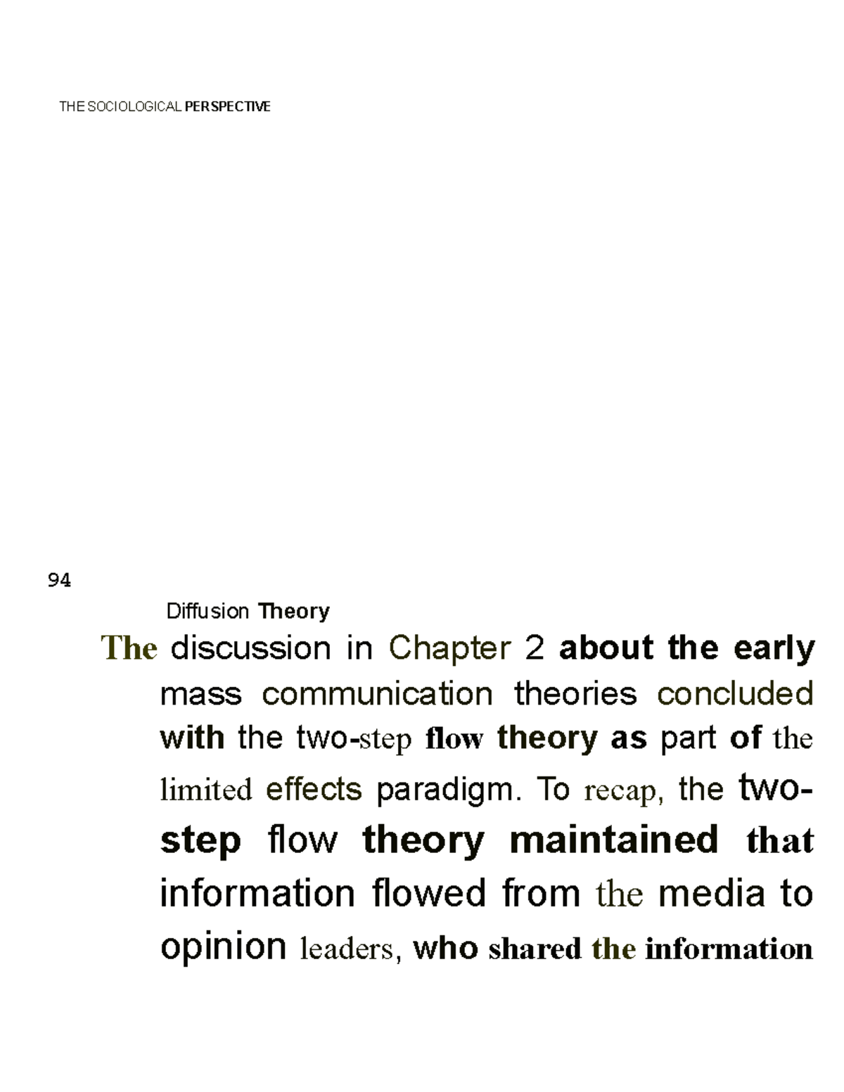 Diffusion of Innovations Theory - THE SOCIOLOGICAL PERSPECTIVE 94 ...