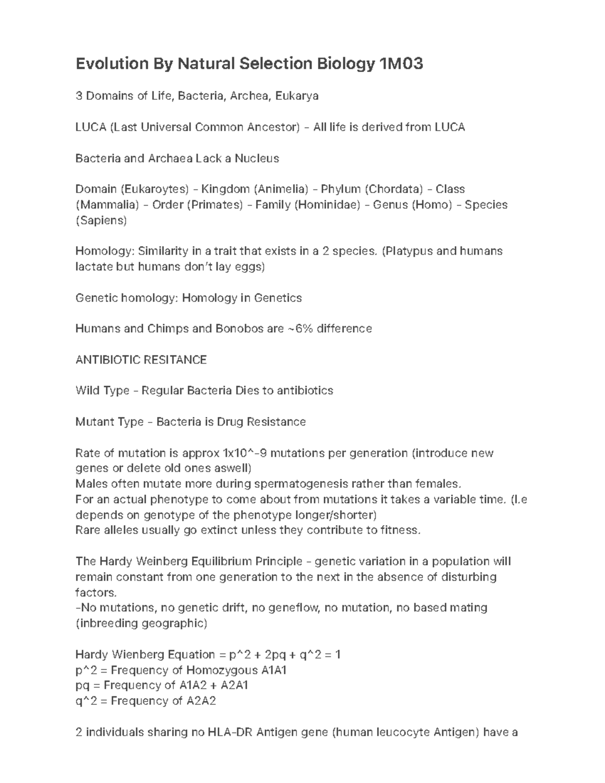 Evolution By Natural Selection Biology 1M03 - (Platypus and humans ...