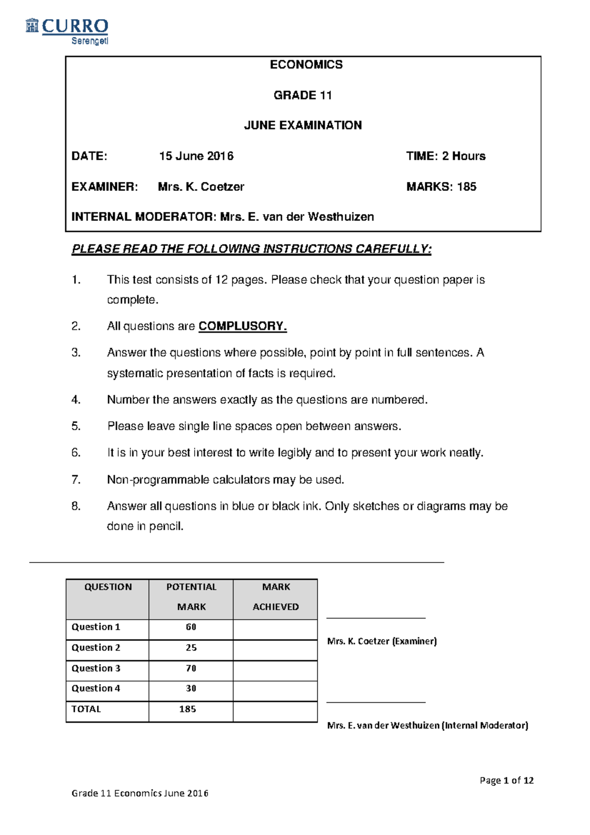 Economics gr11 june2016 exam mrs-coetzer - ECONOMICS GRADE 11 JUNE ...