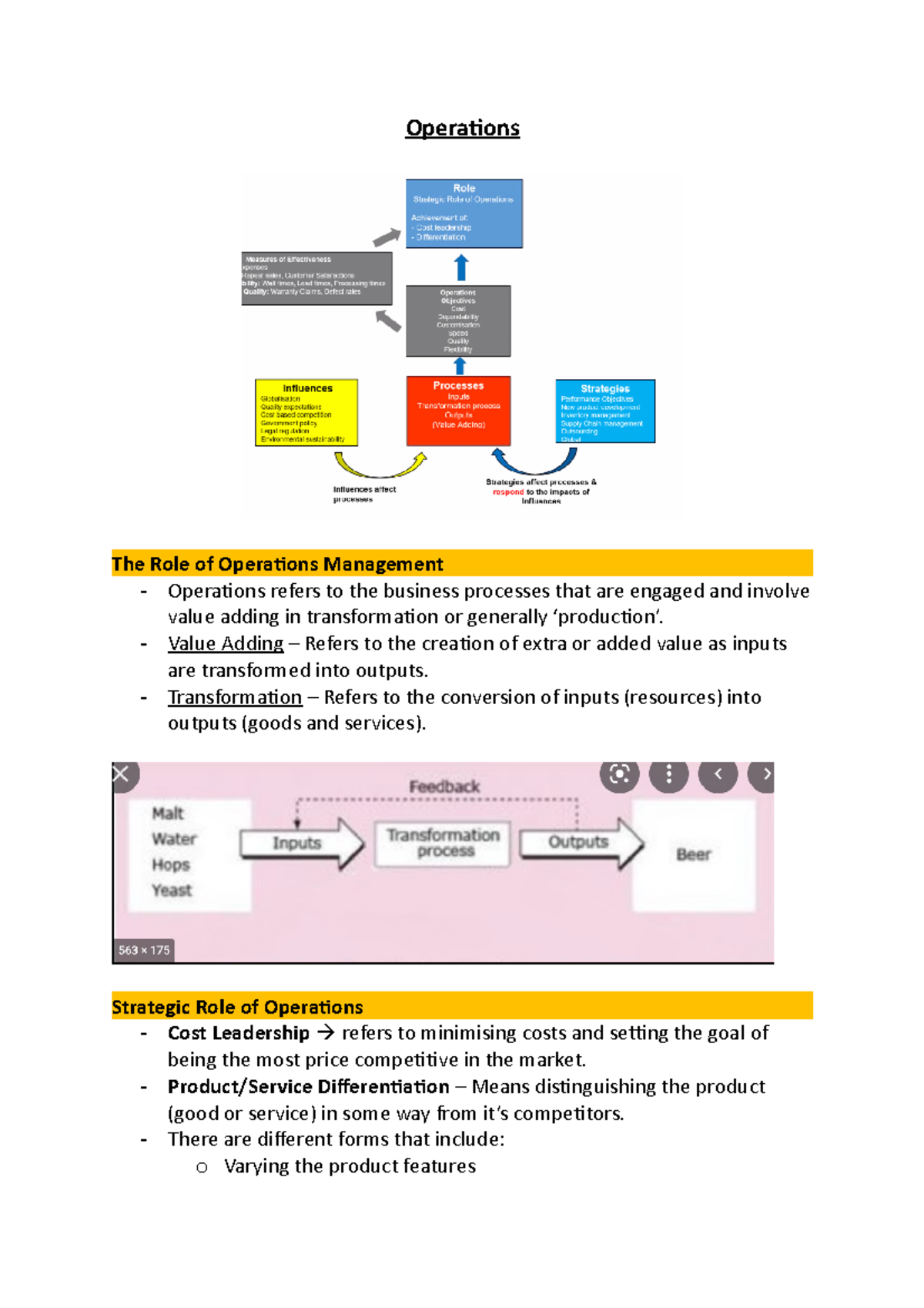 Operations - Value Adding – Refers to the creation of extra or added ...