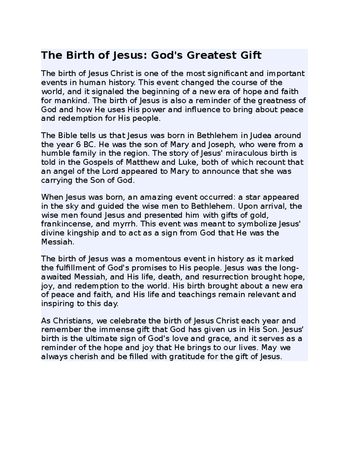 The Birth of Jesus - This event changed the course of the world, and it ...
