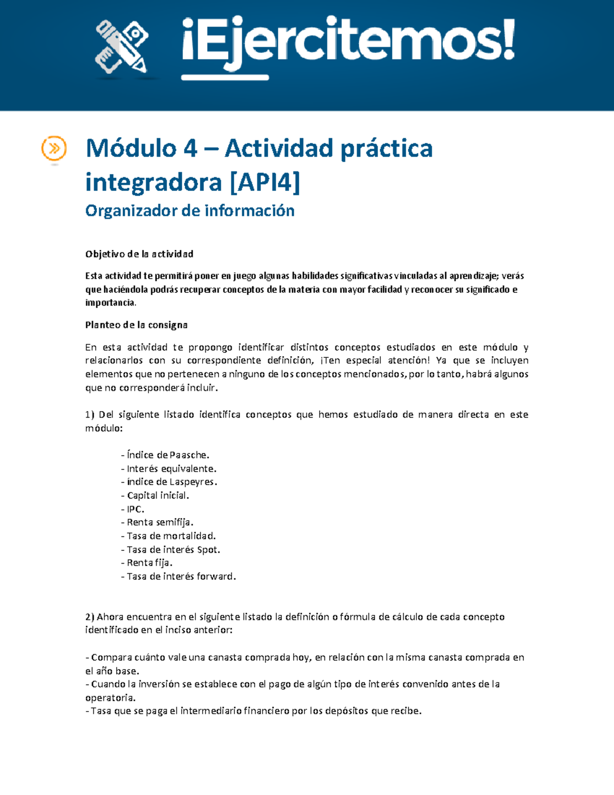 Actividad 4 M4 consigna - Warning: TT: undefined function: 32 Módulo 4 – Actividad práctica ...