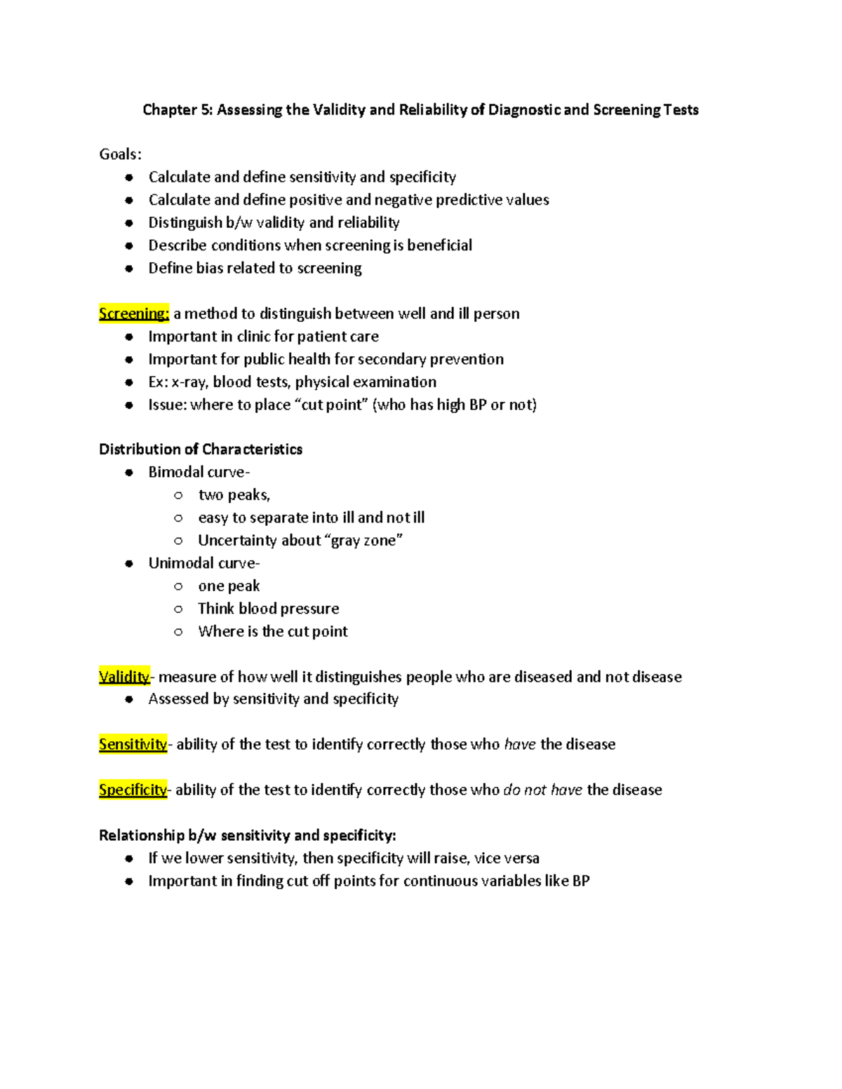 Chapter 5 Assessing the Validity and Reliability of Diagnostic and ...