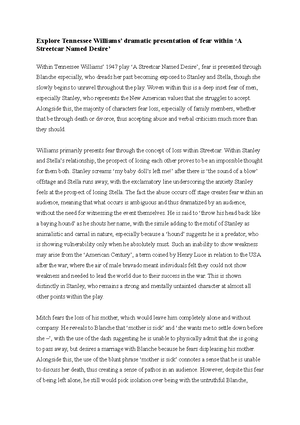 'Streetcar' past questions - A Streetcar Named Desire Past Exam ...