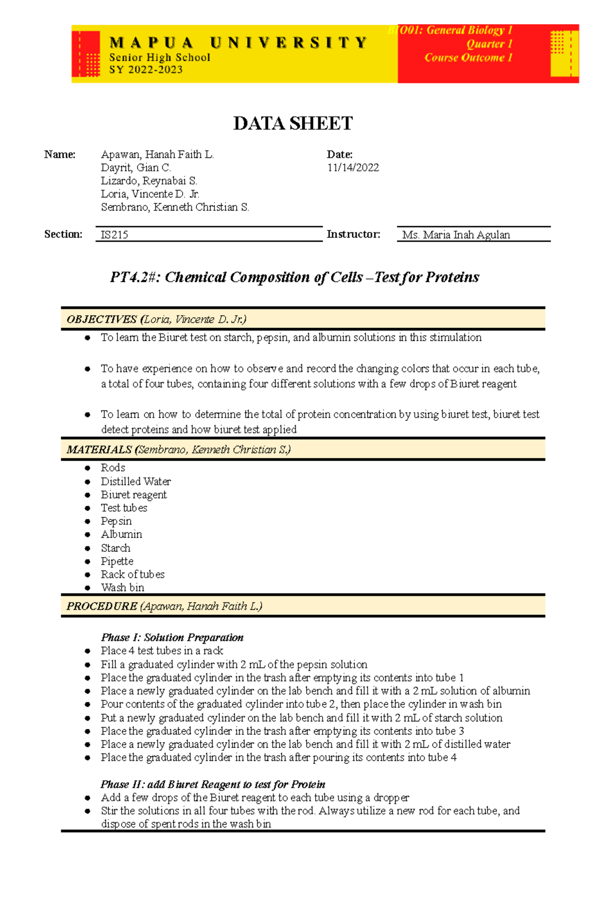 8 Data Sheet PT 4 - sfsfsfsfsf - DATA SHEET Name: Apawan, Hanah Faith L ...