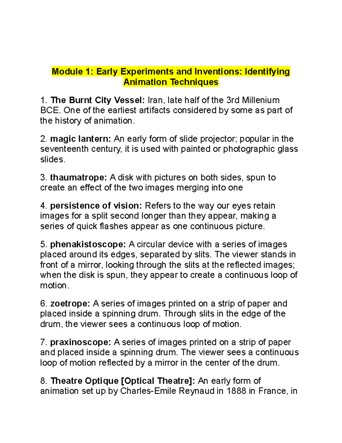 Module 1: Early Experiments and Inventions: Identifying Animation ...
