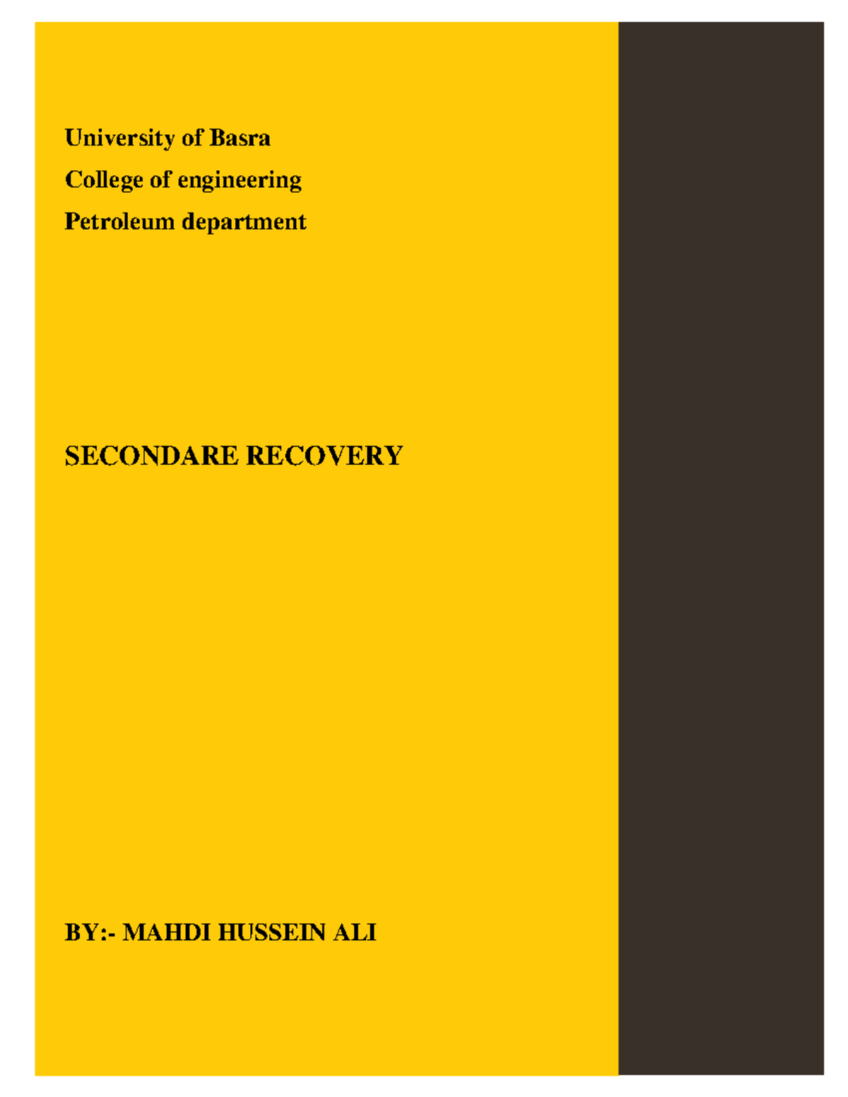 SOR - report - .... - University of Basra College of engineering ...