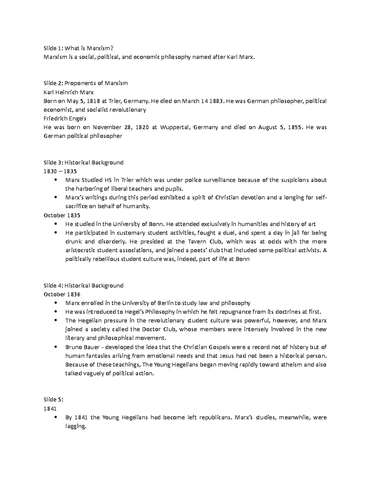 PPT 2 - Marxism - Chapter 2 - Slide 1: What is Marxism? Marxism is a ...