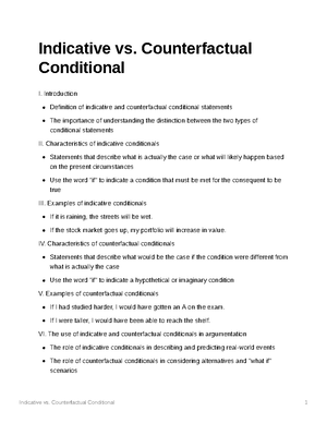 Indicative vs Counterfactual Conditional - Indicative vs ...