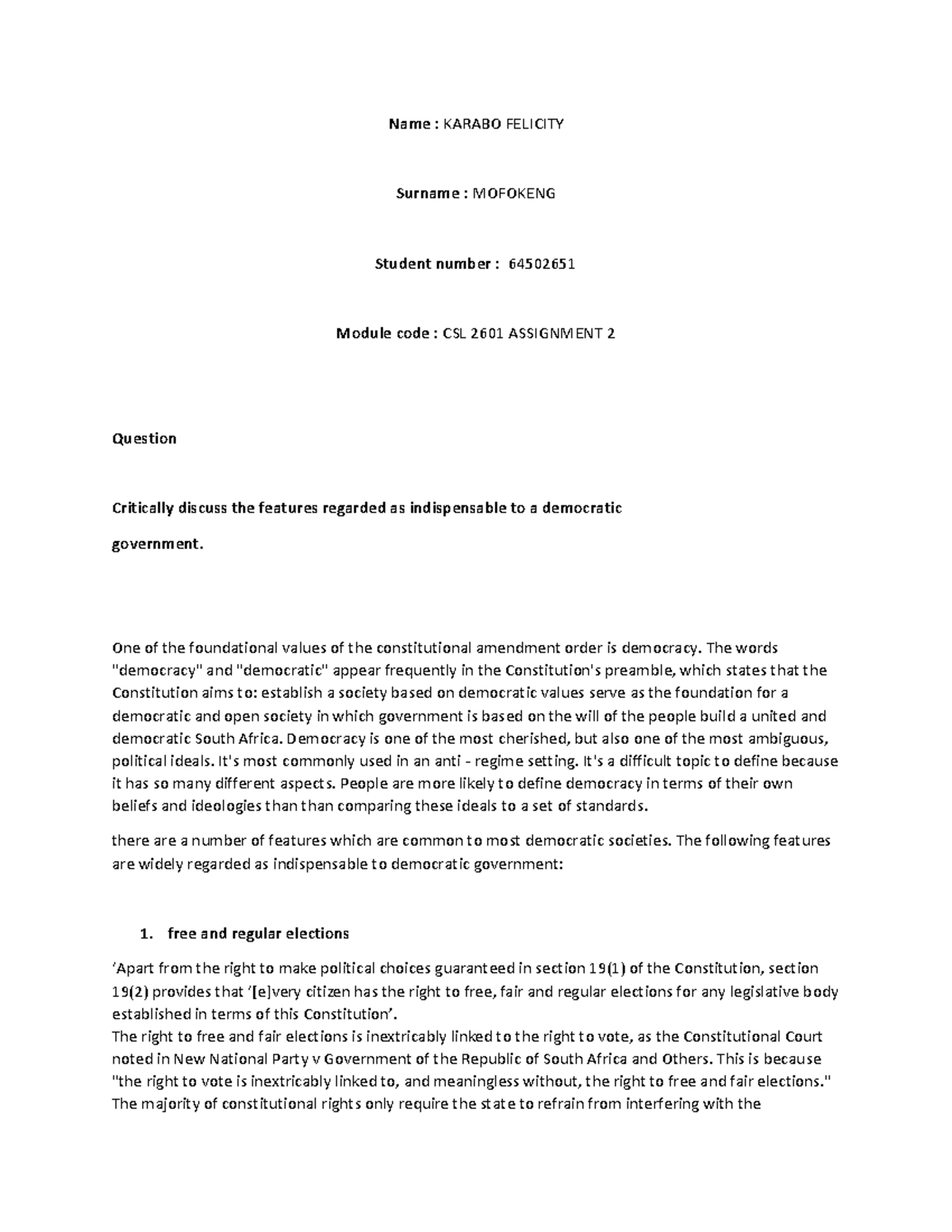 Ass2 - Assignment 2 marked and Reworked for reference purposes only and ...