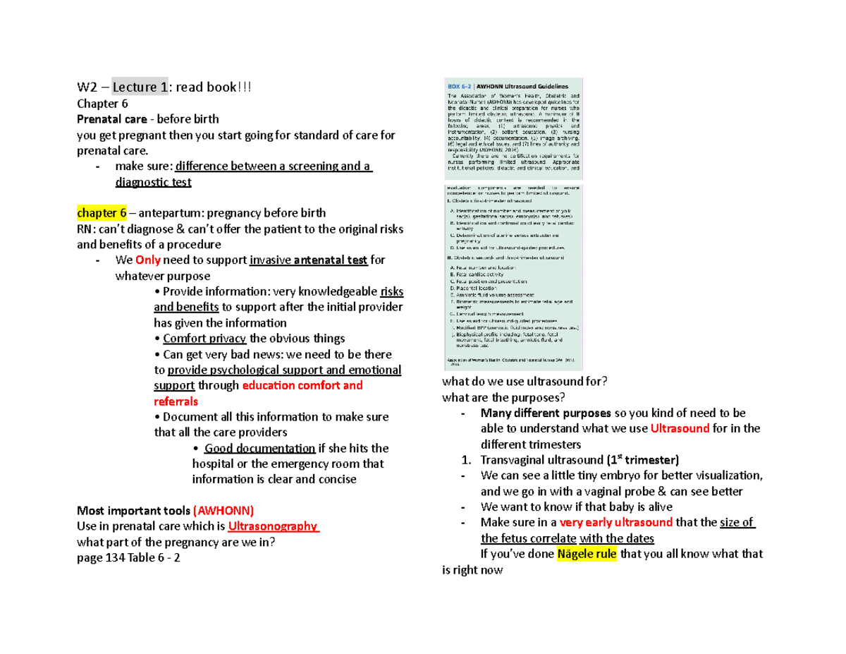 Prenatal Care: Ultrasound and Genetic Testing - Studocu