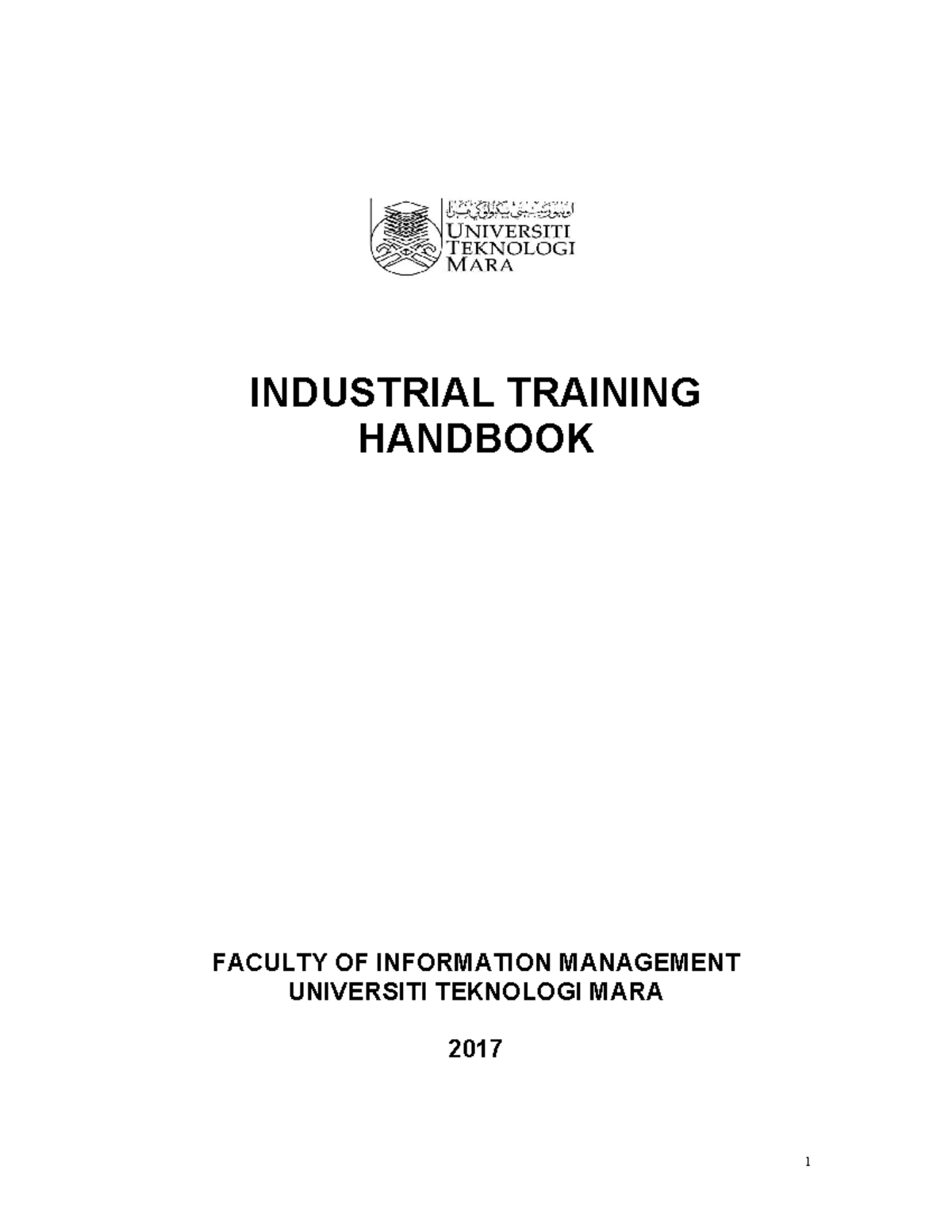 Industrial Training Handbook 2017 - INDUSTRIAL TRAINING HANDBOOK ...