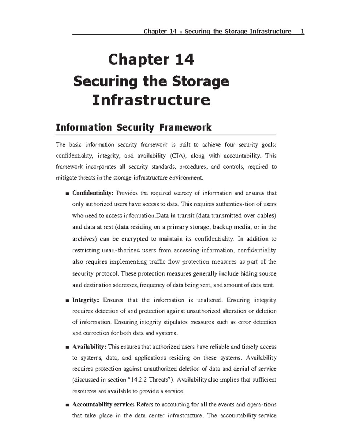 M5-C3 - Chapter 14 Securing the Storage Infrastructure 1 Chapter 14 ...