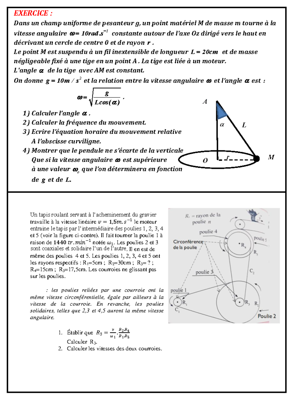 1BAC BIOF EXO LA Rotation 10-10-22 - EXERCICE : - Studocu