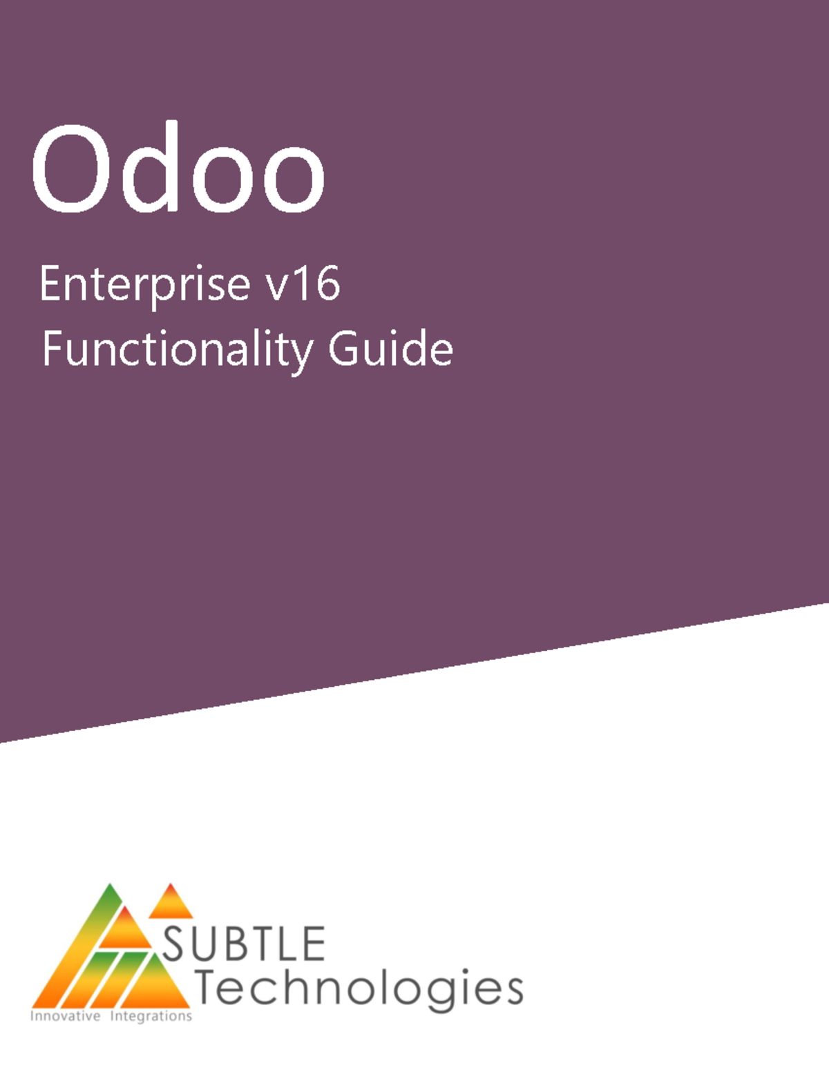 Odoo - Enterprise 16 - Functionality Guide - Odoo Enterprise v1 6 ...