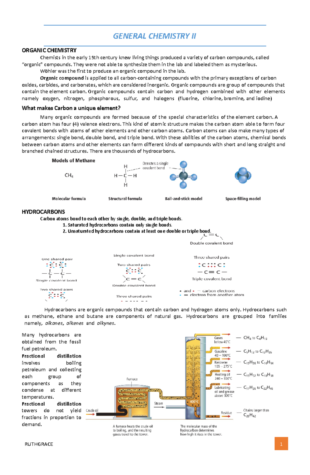 Gen chem organic chemistry notes - GENERAL CHEMISTRY II ORGANIC ...