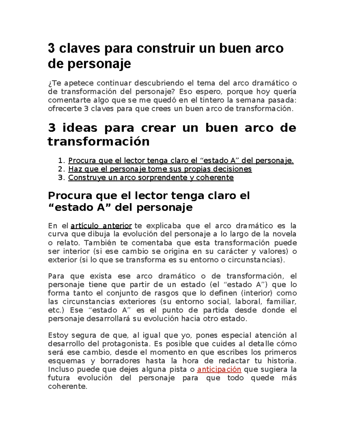 Arco drámatico de los Personajes - 3 claves para construir un buen arco ...