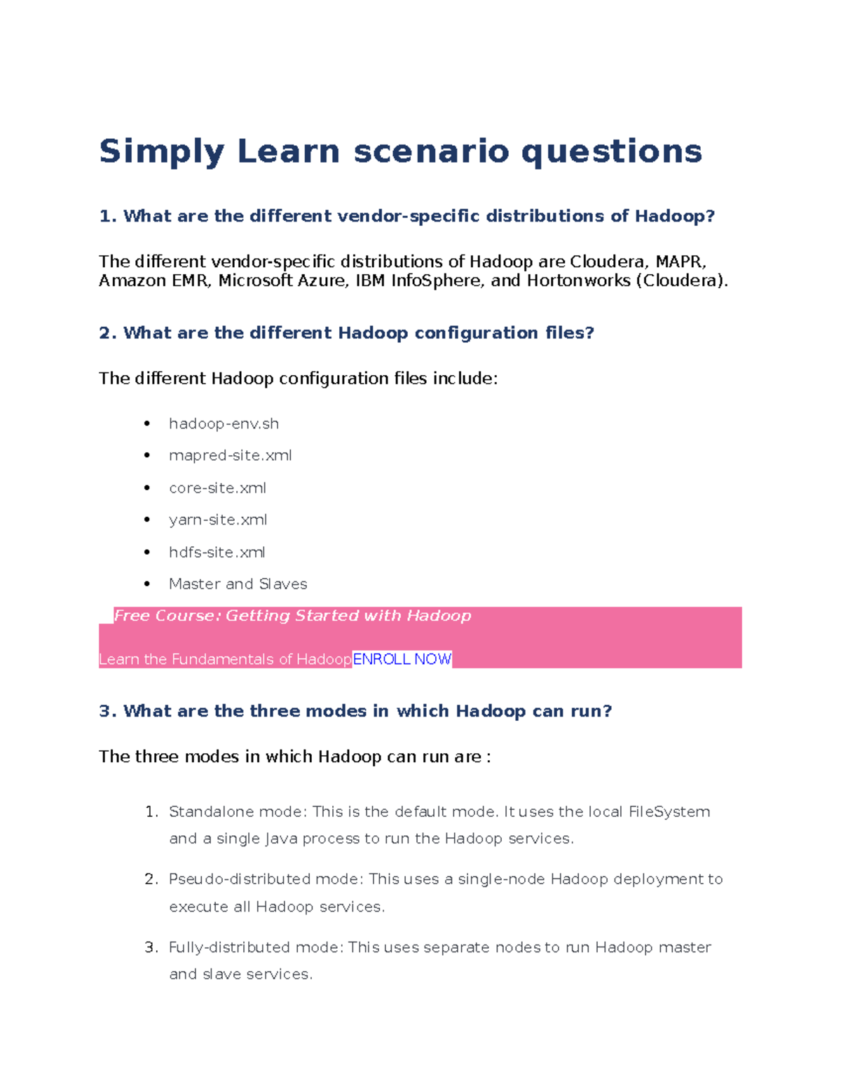 Simplylearn scenario based qustion - Simply Learn scenario questions 1 ...