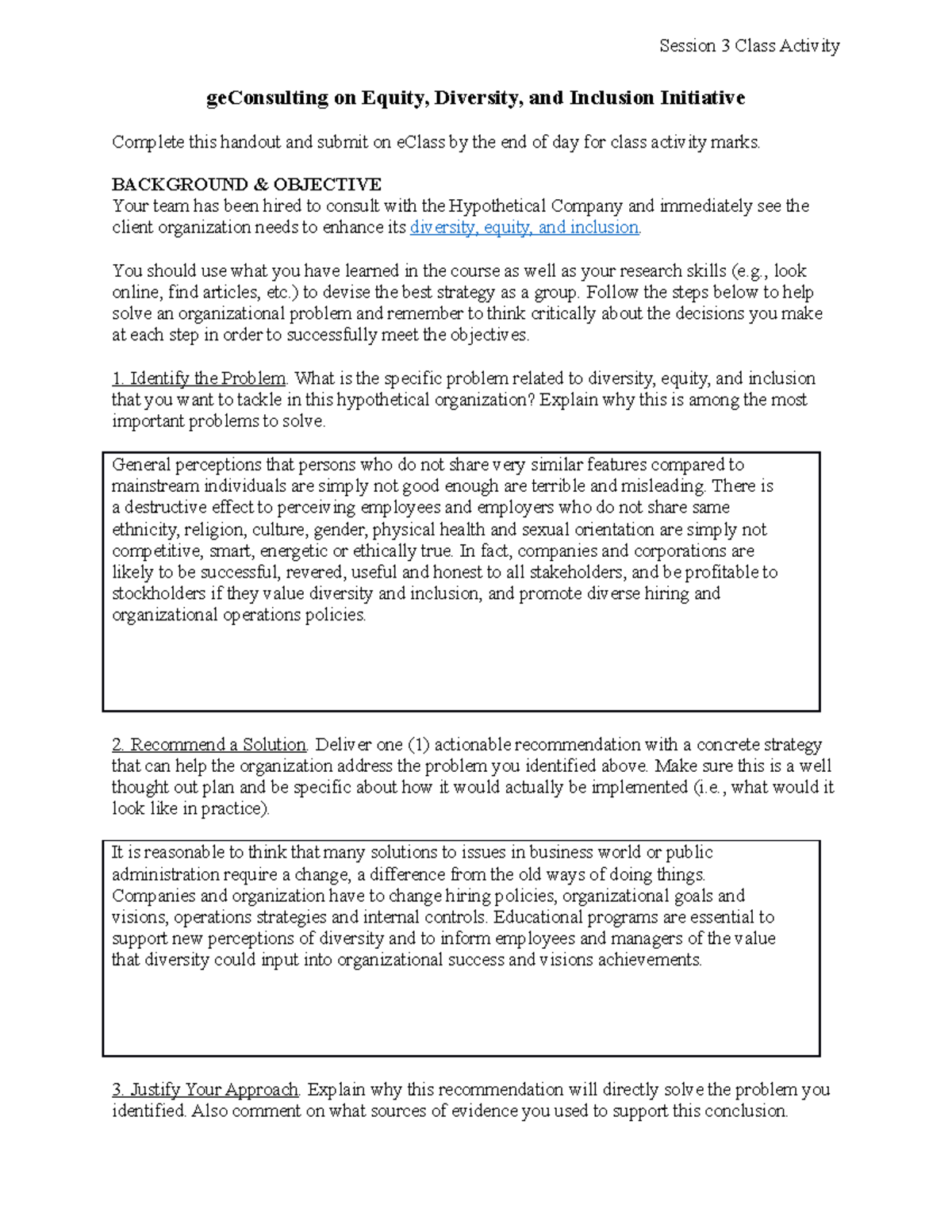 Consulting on an EDI Initiative (Class Session 3) - Session 3 Class ...