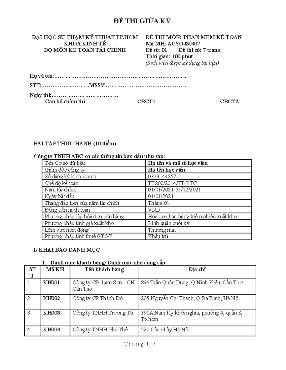 De kiem tra giua ky de 1 - Đề kiểm tra giữa kỳ môn phần mềm kế toán ...