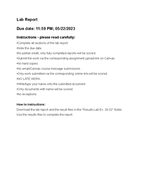 Laboratory Exercise 31 - Report - Lab Report Due date: 11:59 PM; 05/22 ...