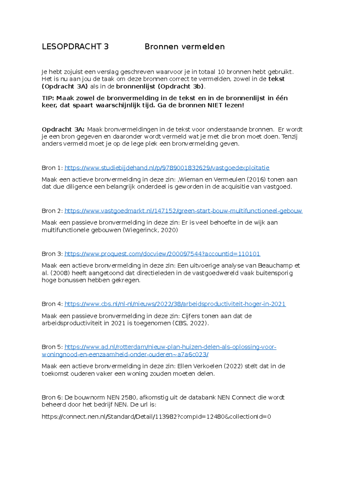 Oefenopdracht 3 - engelse werk - LESOPDRACHT 3 Bronnen vermelden Je ...