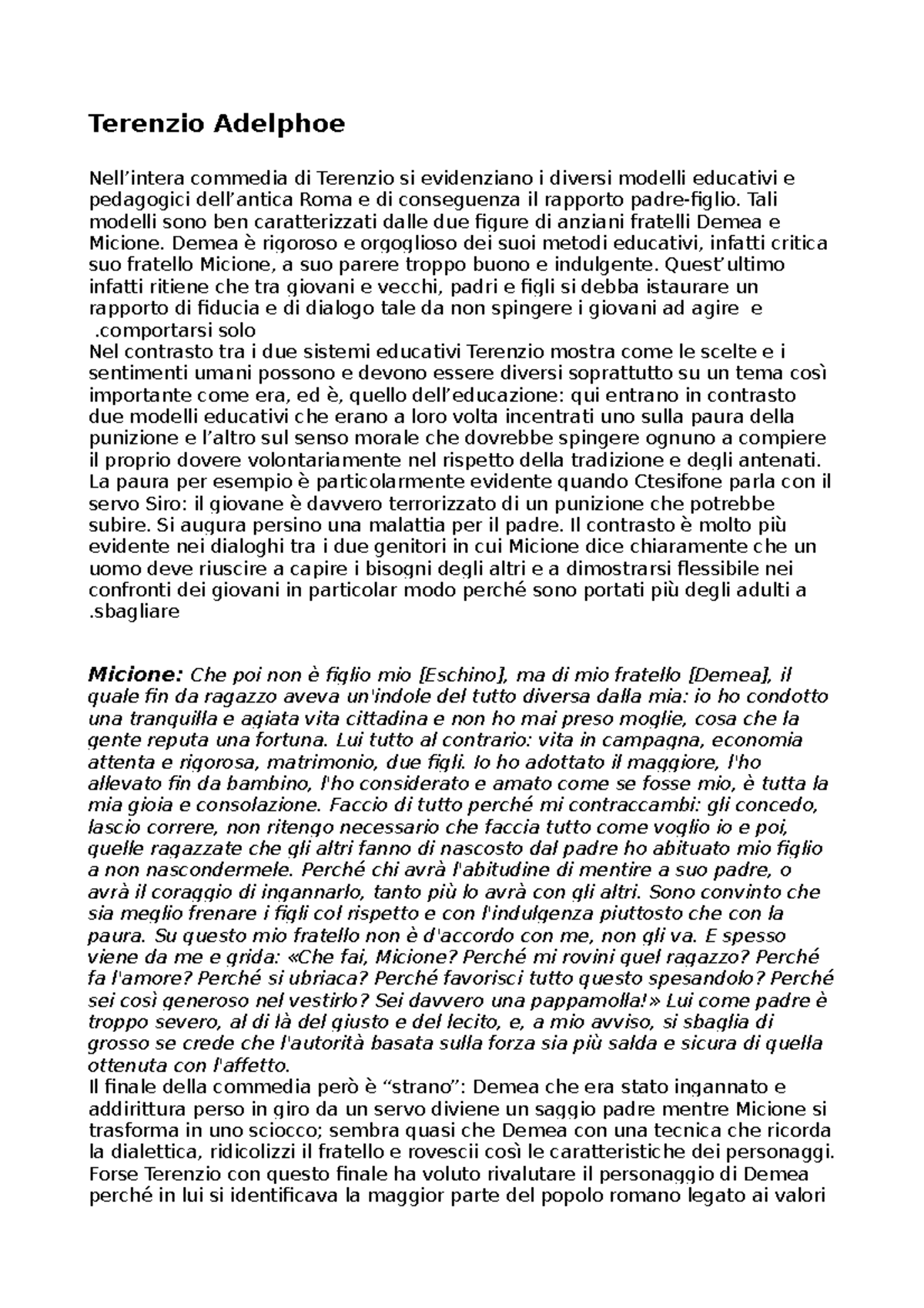 Terenzio Adelphoe - Terenzio Adelphoe Nell’intera commedia di Terenzio ...