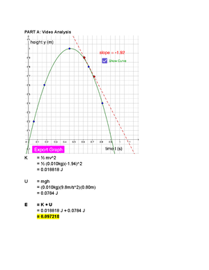 PHYS 1300 Lab 1 Kinematics and Phy Phox - Part A: This graph ...