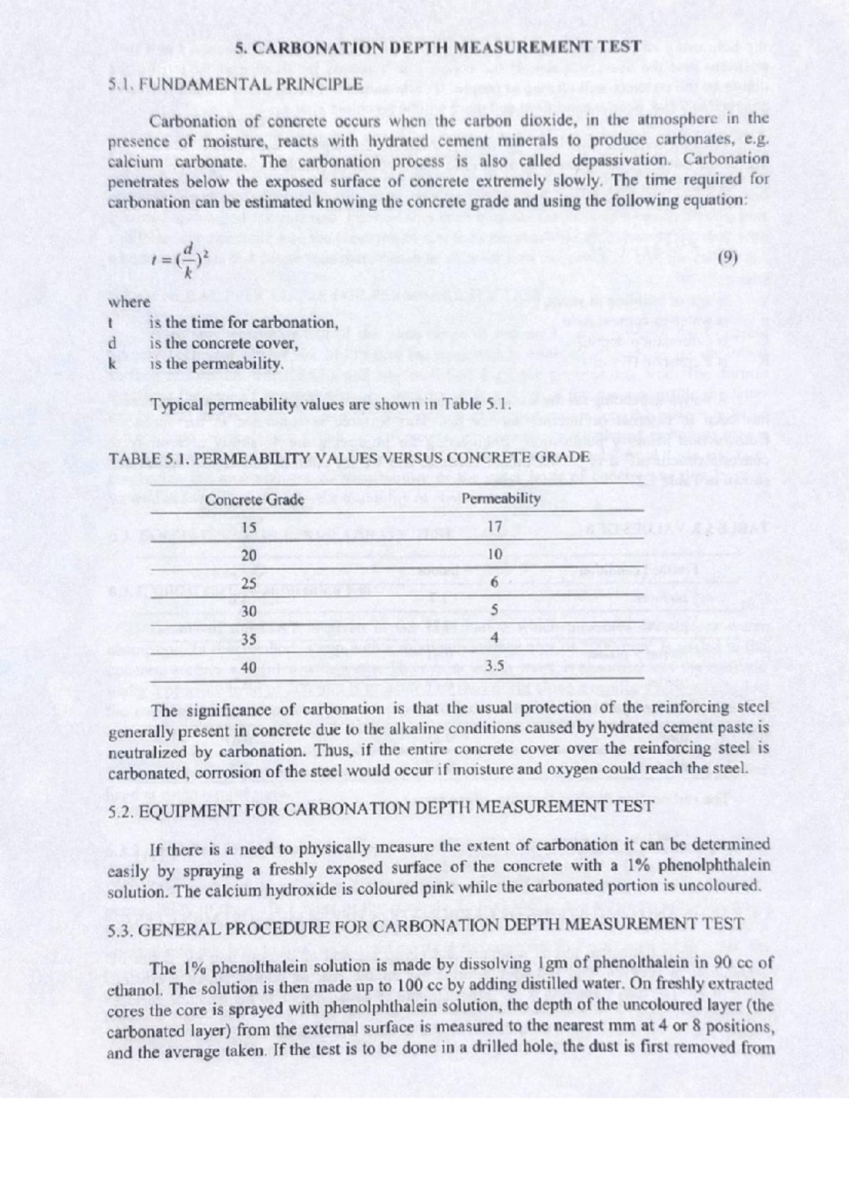 Carbonation Depth Measurement Test - Measurement and instrumentation ...