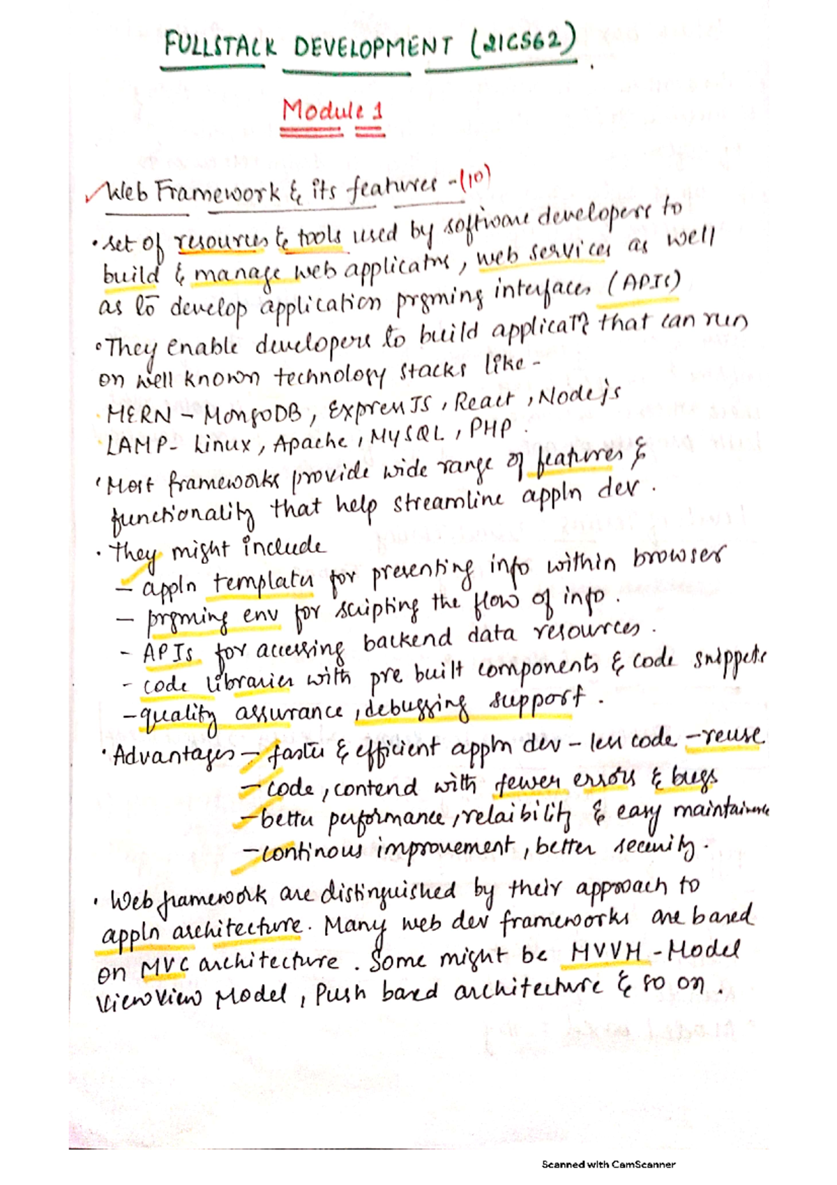 FSD MOD-1 Notes - Full stack developer - FULLSTACK DEVELOPMENT (21C562 ...