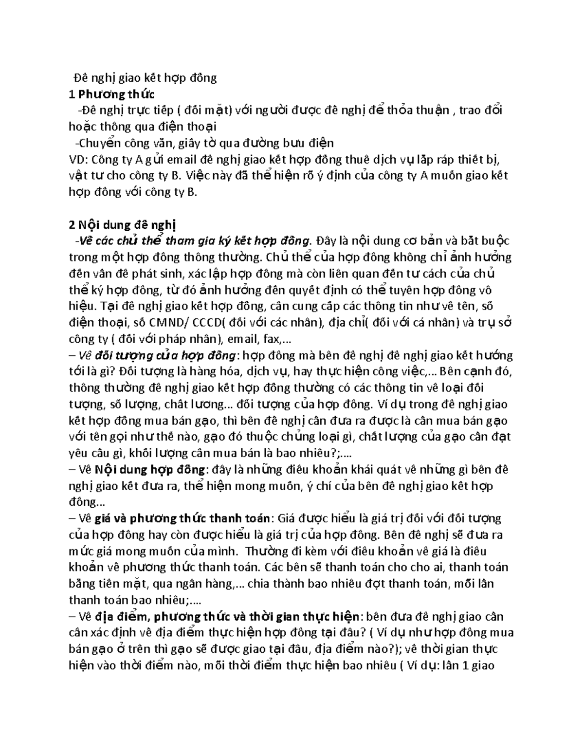 Đề nghị giao kết hợp đồng - Đềề ngh giao kềết hị ợp đồềng 1 Ph ương th ức -Đềề ngh trị ực tiềếp ...