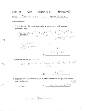 Math 111 Quiz 8 Answer Key Spring 2023 - 01.640.111 - Studocu