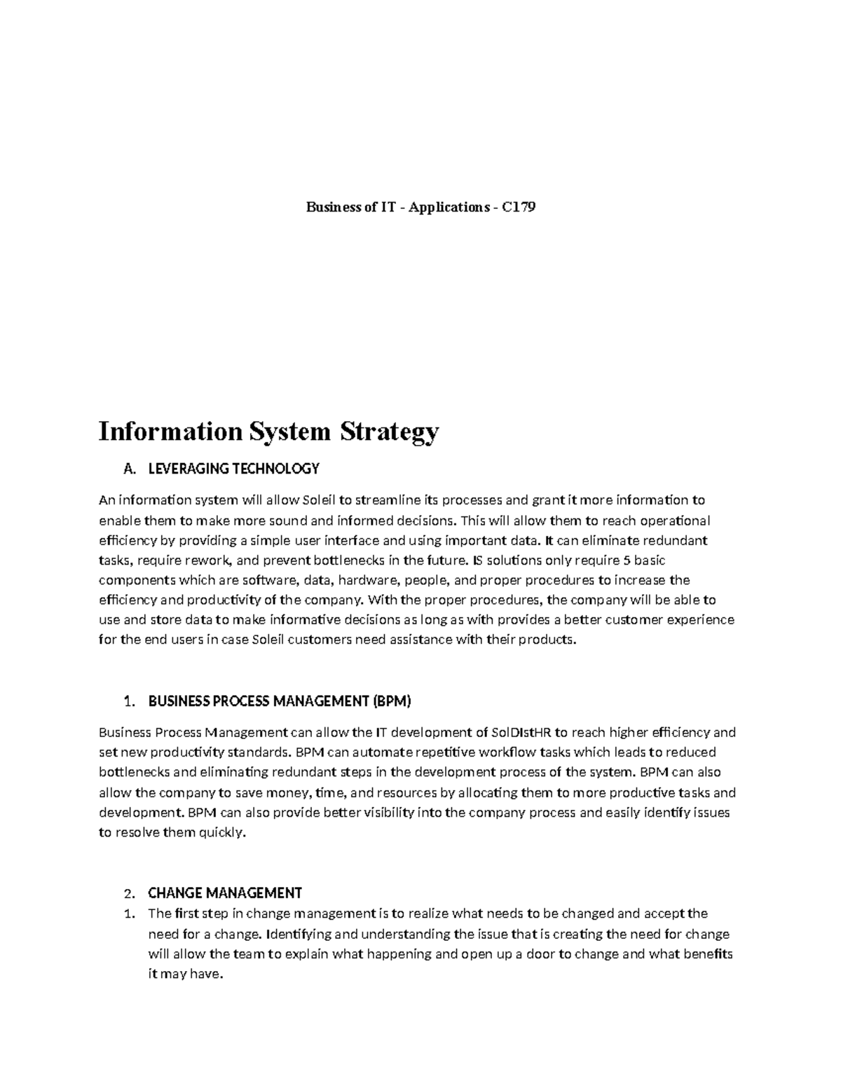 C179 Task 1 DIN2 Attempt 1 - Business of IT - Applications - C ...