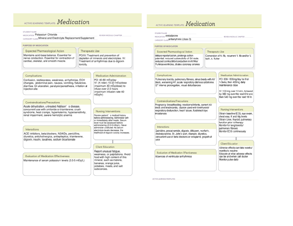 Med cards - helpful info - Nur 3029 - Studocu