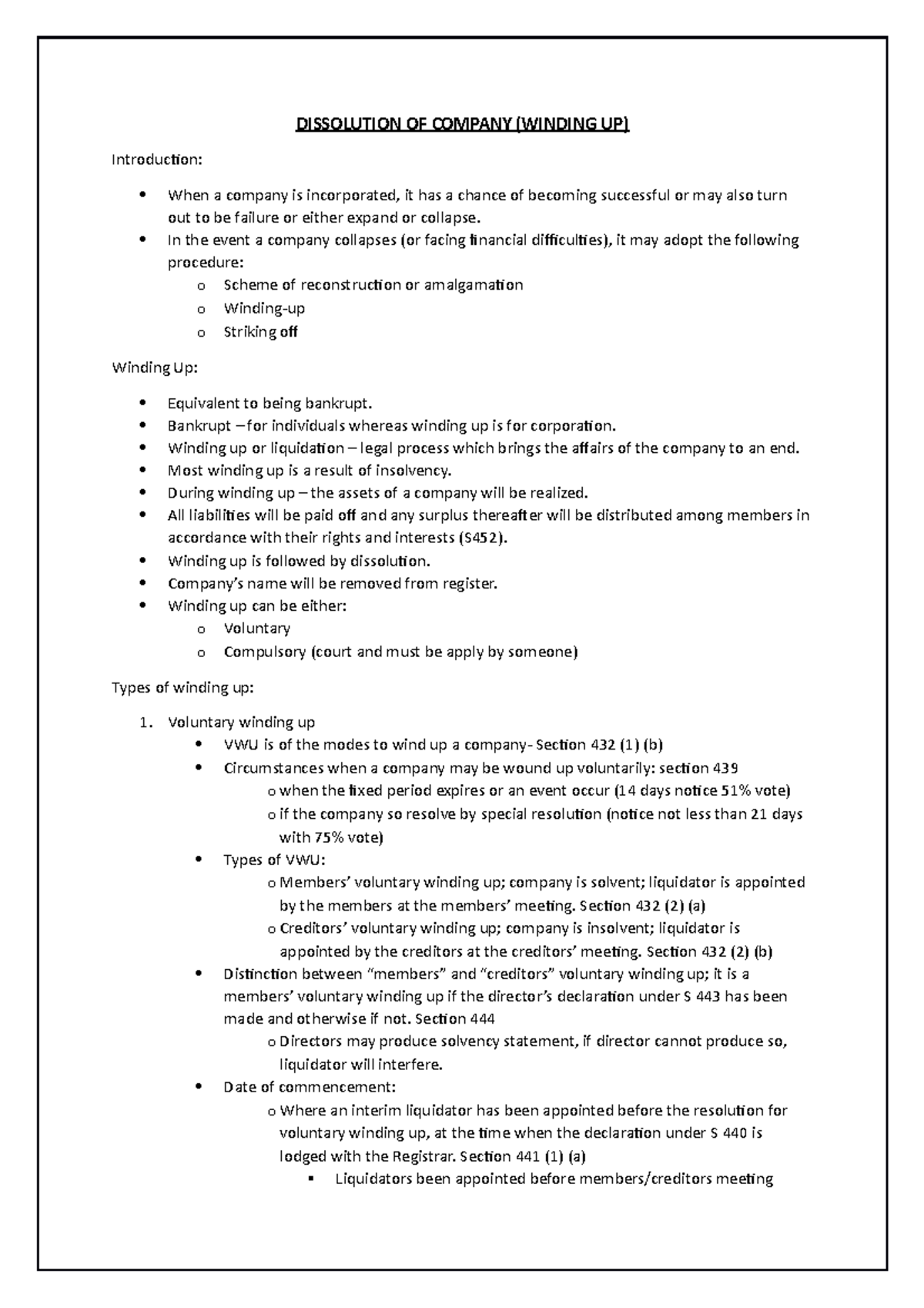 8. Dissolution OF Company - DISSOLUTION OF COMPANY (WINDING UP ...