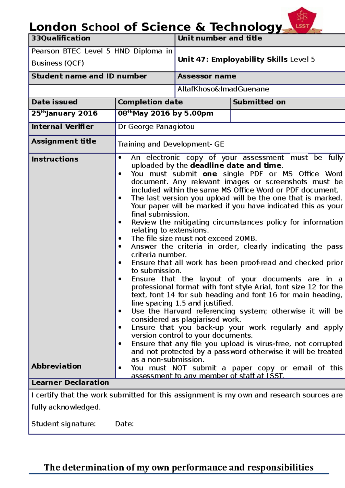 Employability Skills at Workplace - Page 1 33Qualification Unit number ...
